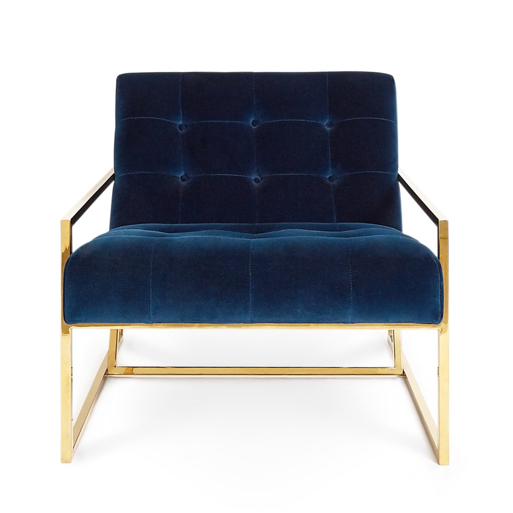 LISBON GOLD LOUNGE CHAIR - Wooden-It-Be-Nice
